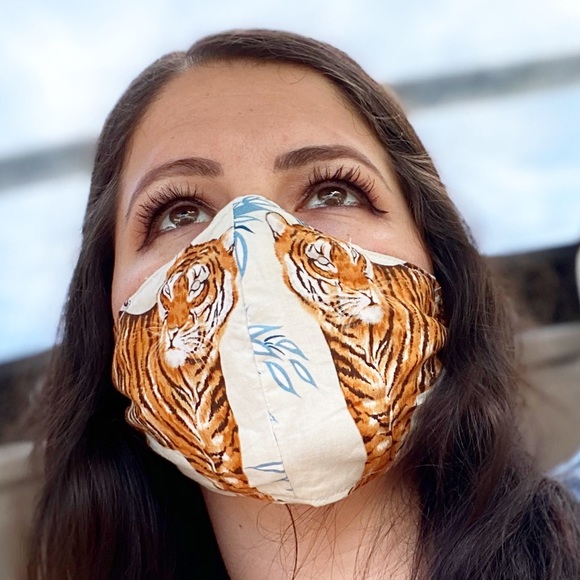 Other | Tiger Fabric Face Mask W Filter Pocket Nose W | Poshmark